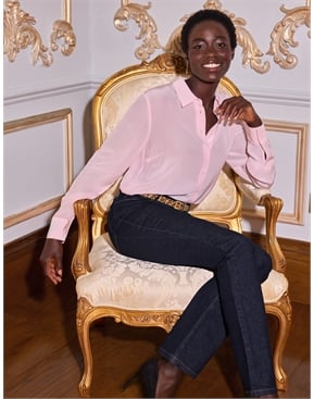 Pale Pink | Pure Washed Silk Shirt | Pure Collection