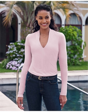 Pink | Double Fronted Soft V Top | Pure Collection