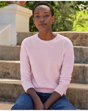 Shell Pink | Cashmere Crew Neck Sweater | Pure Collection