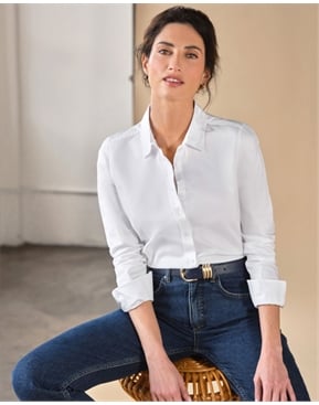 White | Signature Cotton Shirt | Pure Collection
