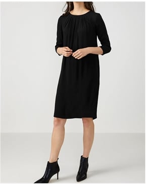 Black | Pleat Detail Dress | Pure Collection