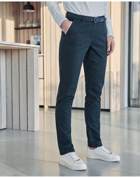 Navy | Washed Cotton Chino Trouser | Pure Collection