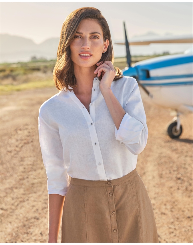 White | Classic Linen Shirt | Pure Collection