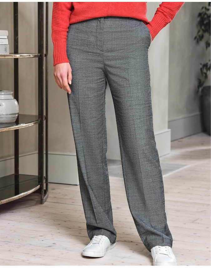 Black Texture | High Waist Wide Leg Trousers | Pure Collection
