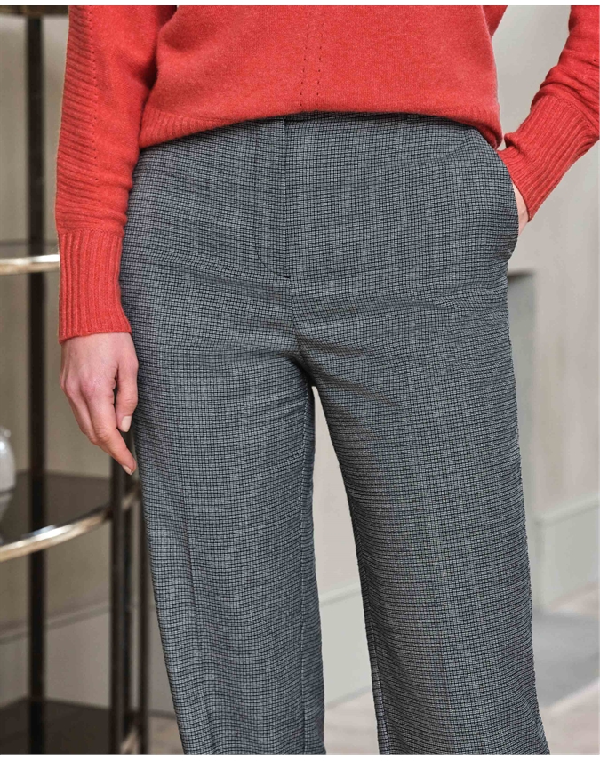 Black Texture | High Waist Wide Leg Trousers | Pure Collection