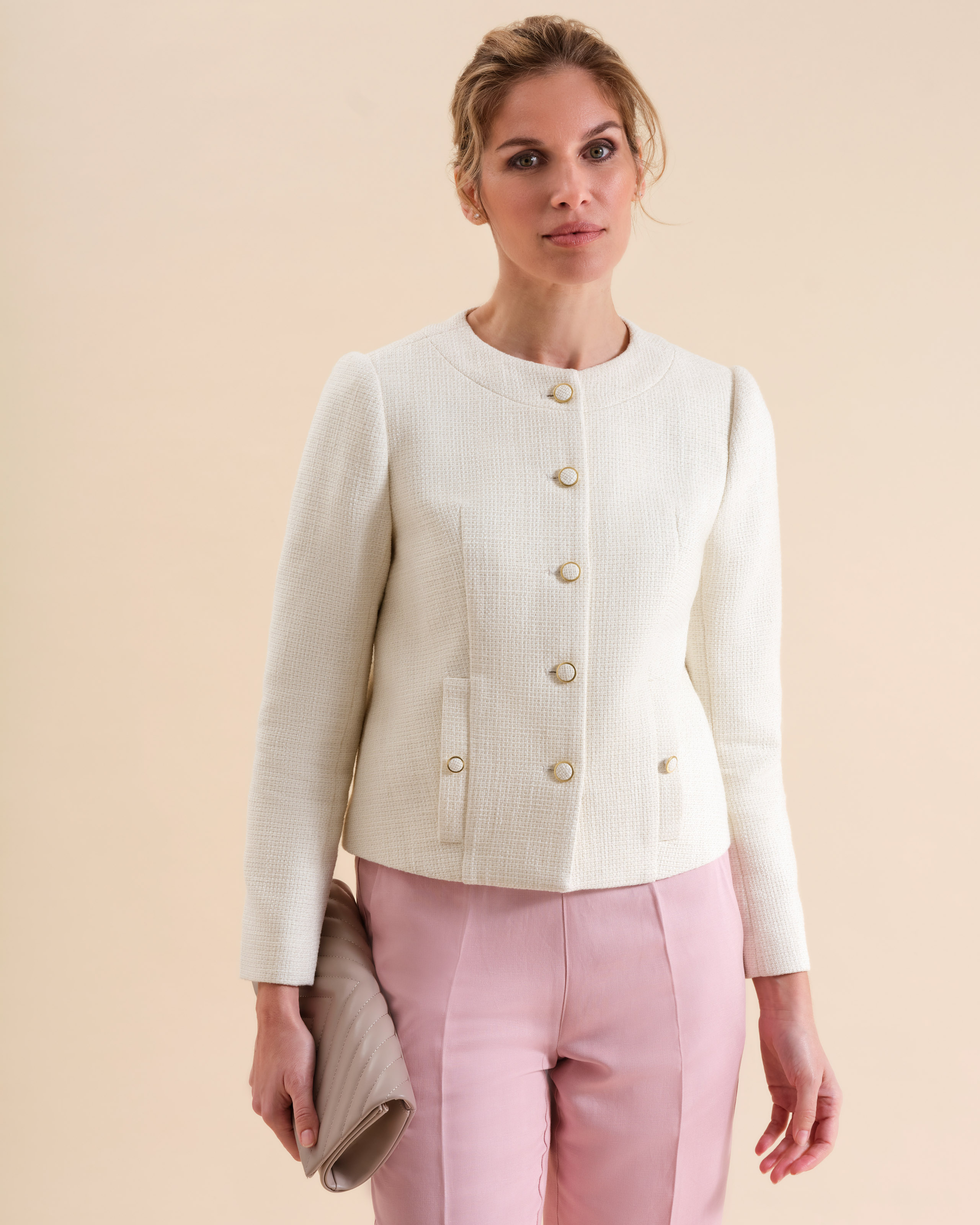 Ivory | Textured Jacket | Pure Collection