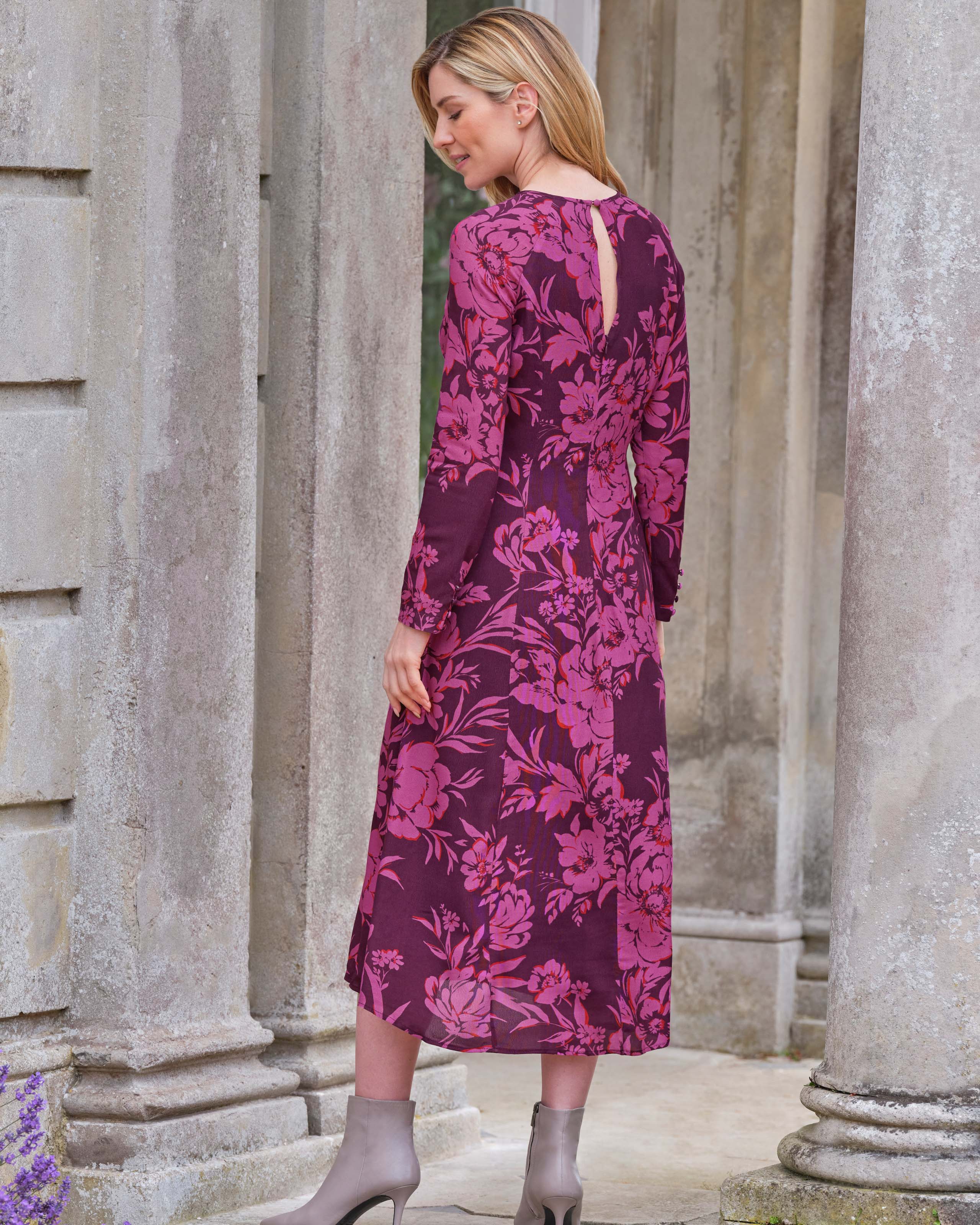 Two Tone Pink | Statement Print Dress | Pure Collection