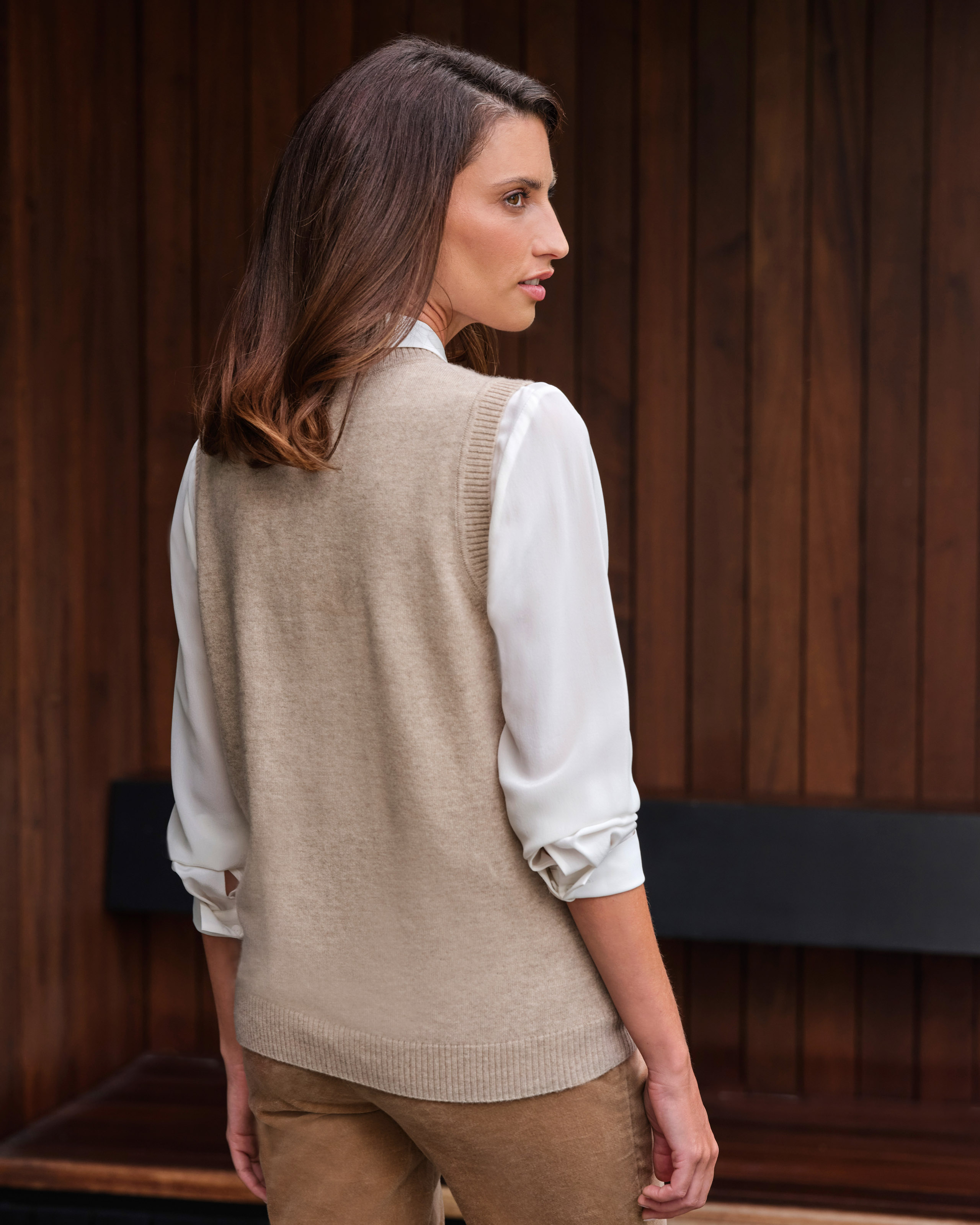 Camel | Cashmere Knitted Tank | Pure Collection