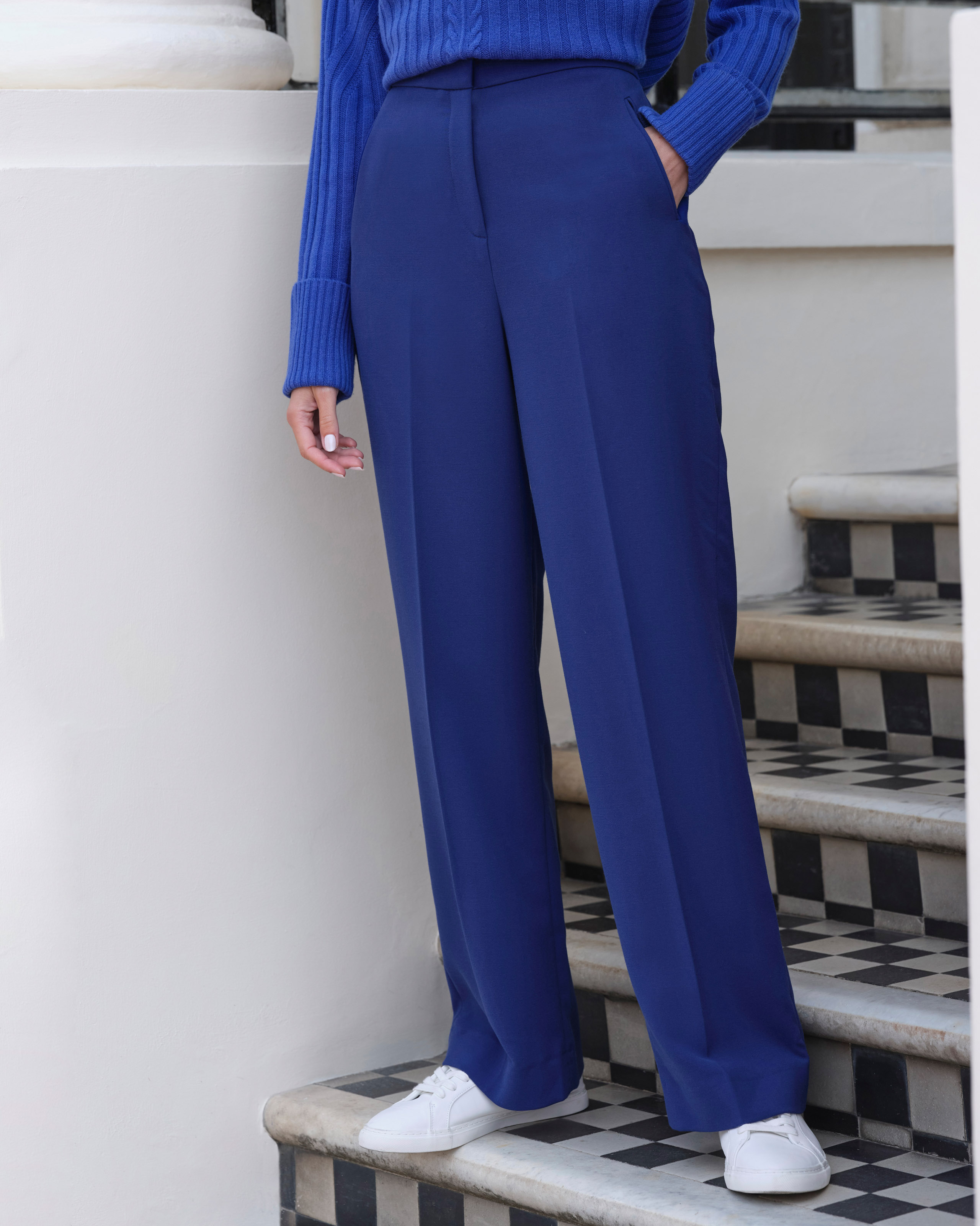Dark Cobalt | Wide Leg Trousers | Pure Collection