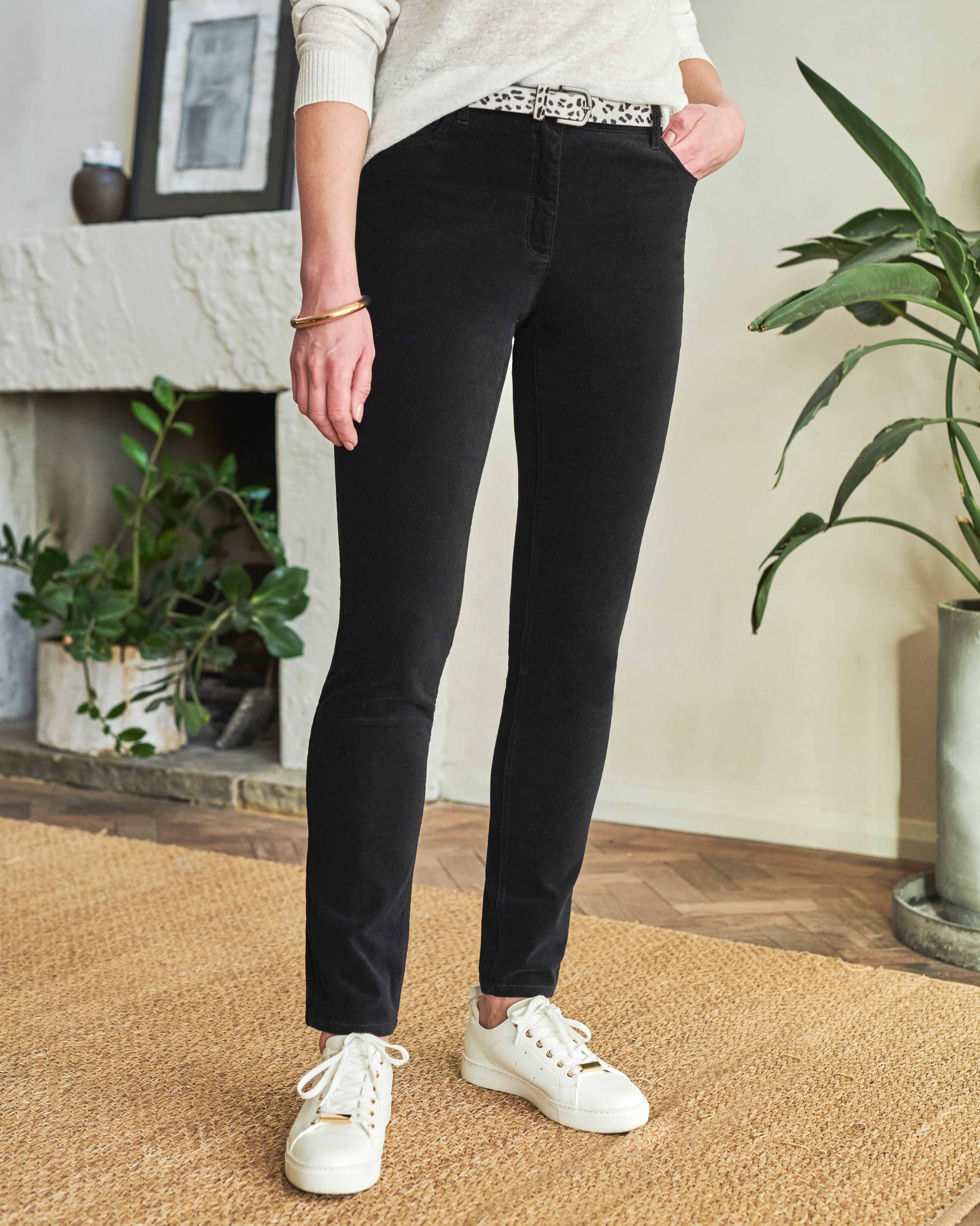 Black | Washed Velvet Jean | Pure Collection