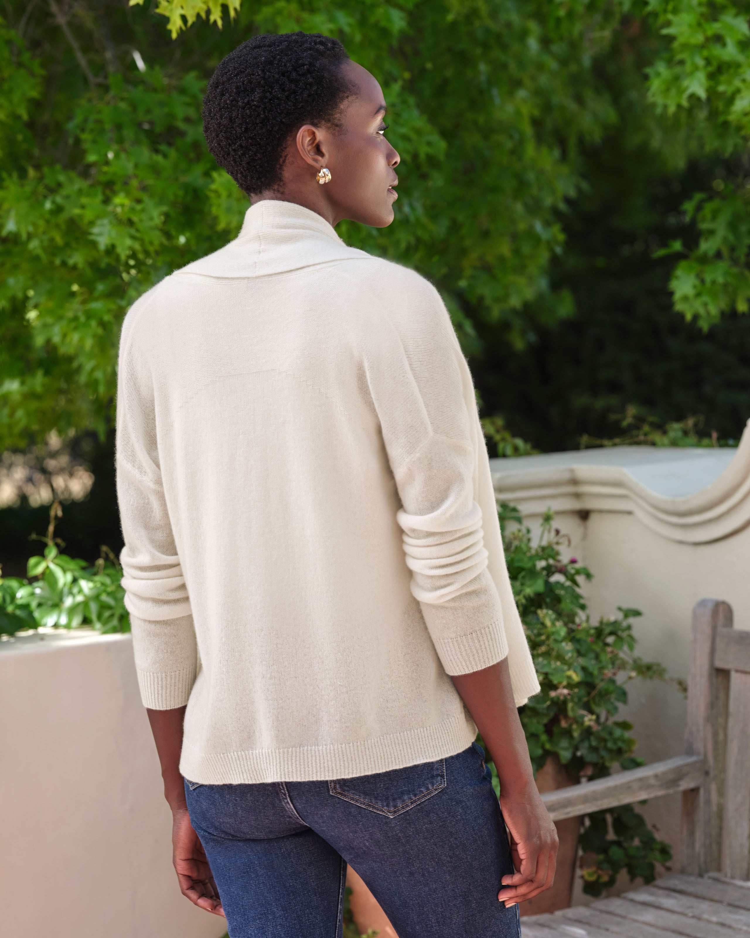 Soft White | Cashmere Short Edge To Edge Cardigan | Pure Collection