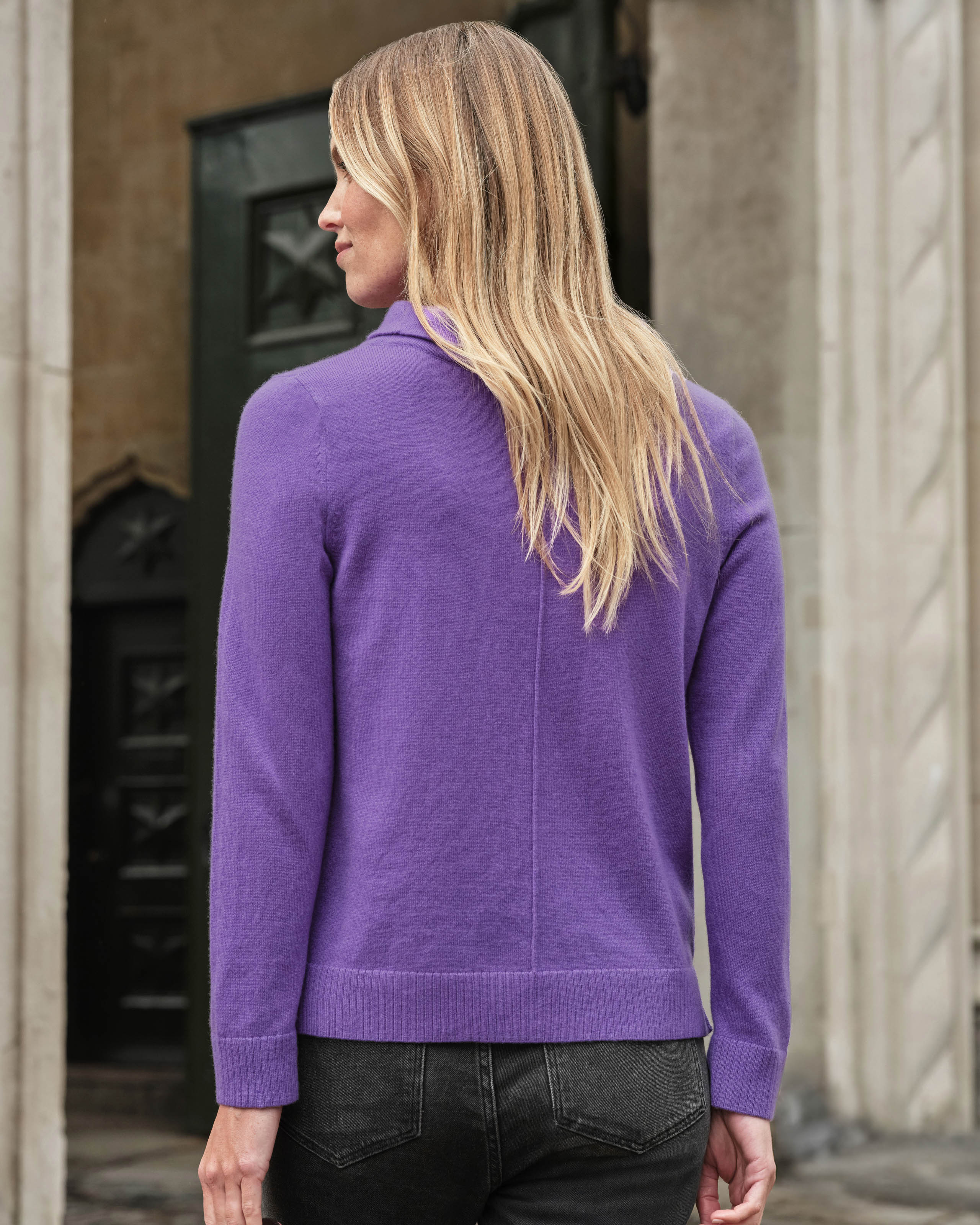 Deep Violet | Cashmere Bardot Neck Jumper | Pure Collection