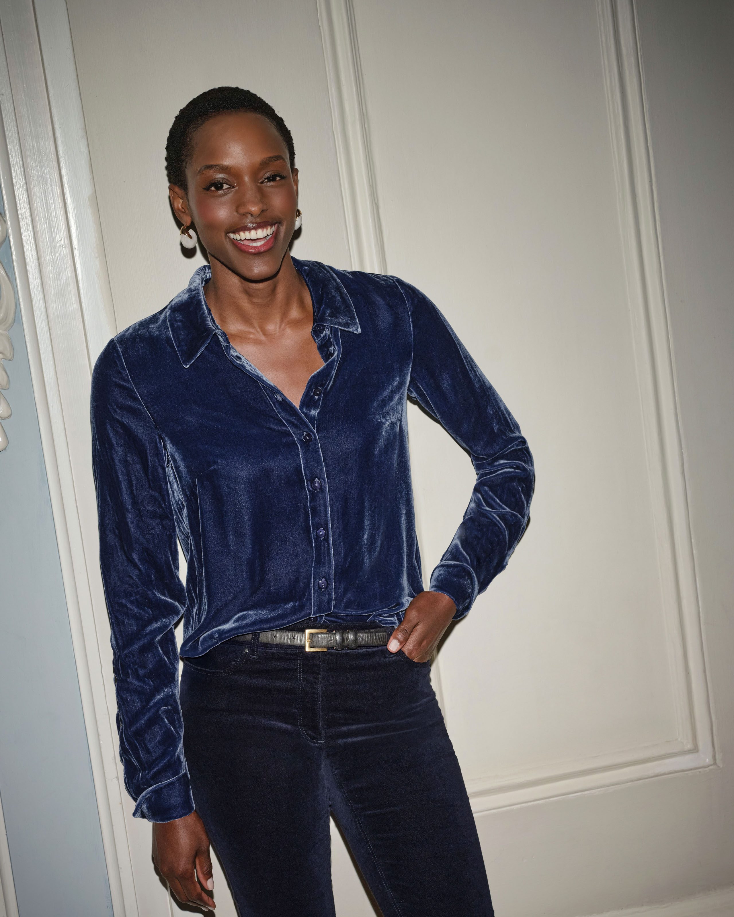 Midnight | Velvet Silk Shirt | Pure Collection