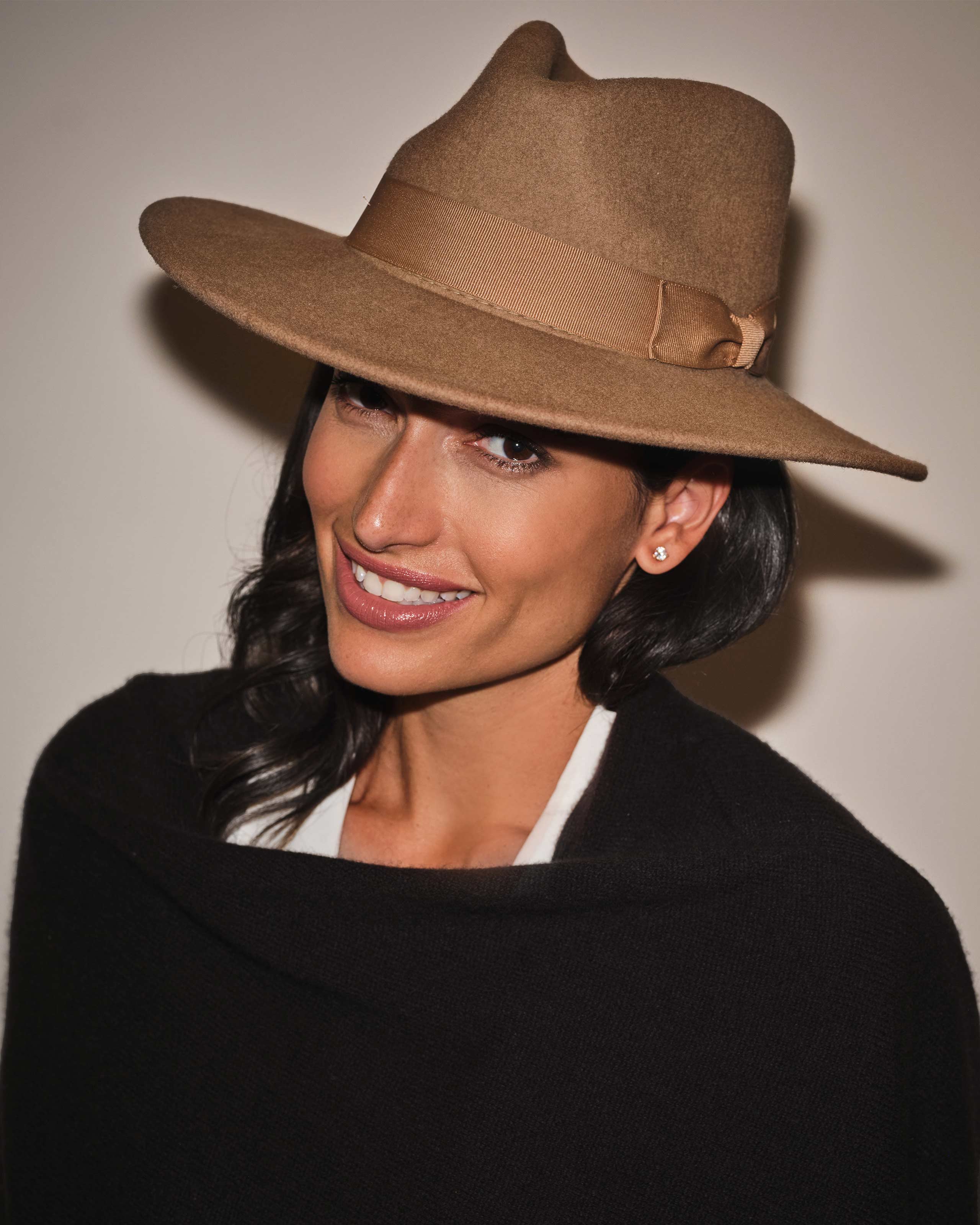 Camel | Fedora With Wide Brim | Pure Collection