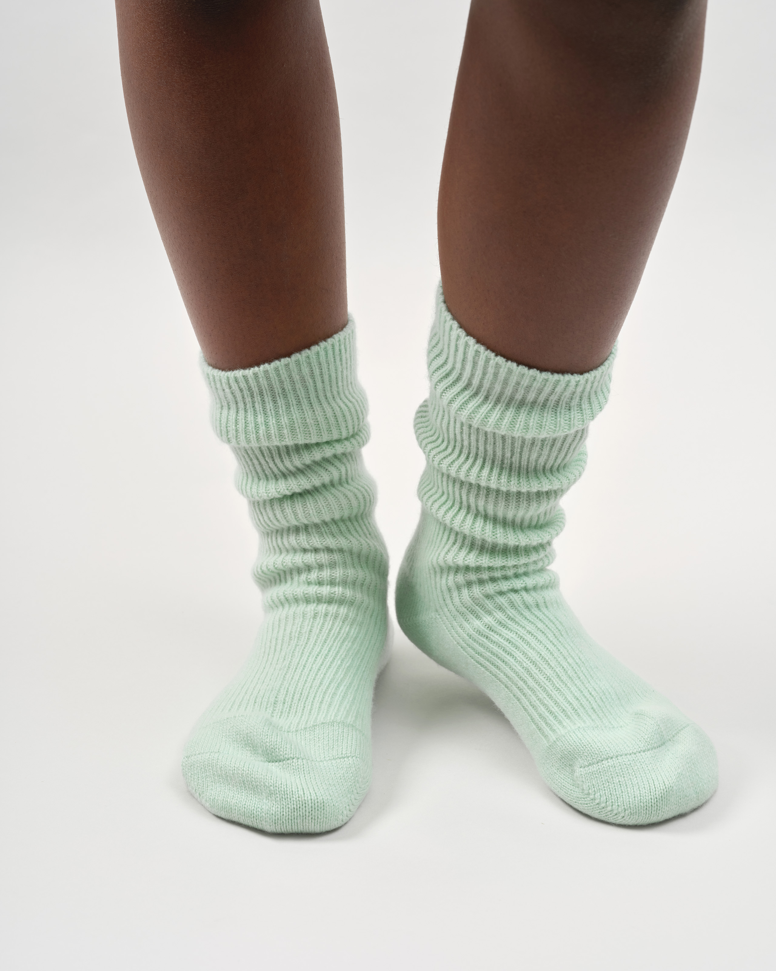 Mint | Ribbed Cashmere Socks | Pure Collection