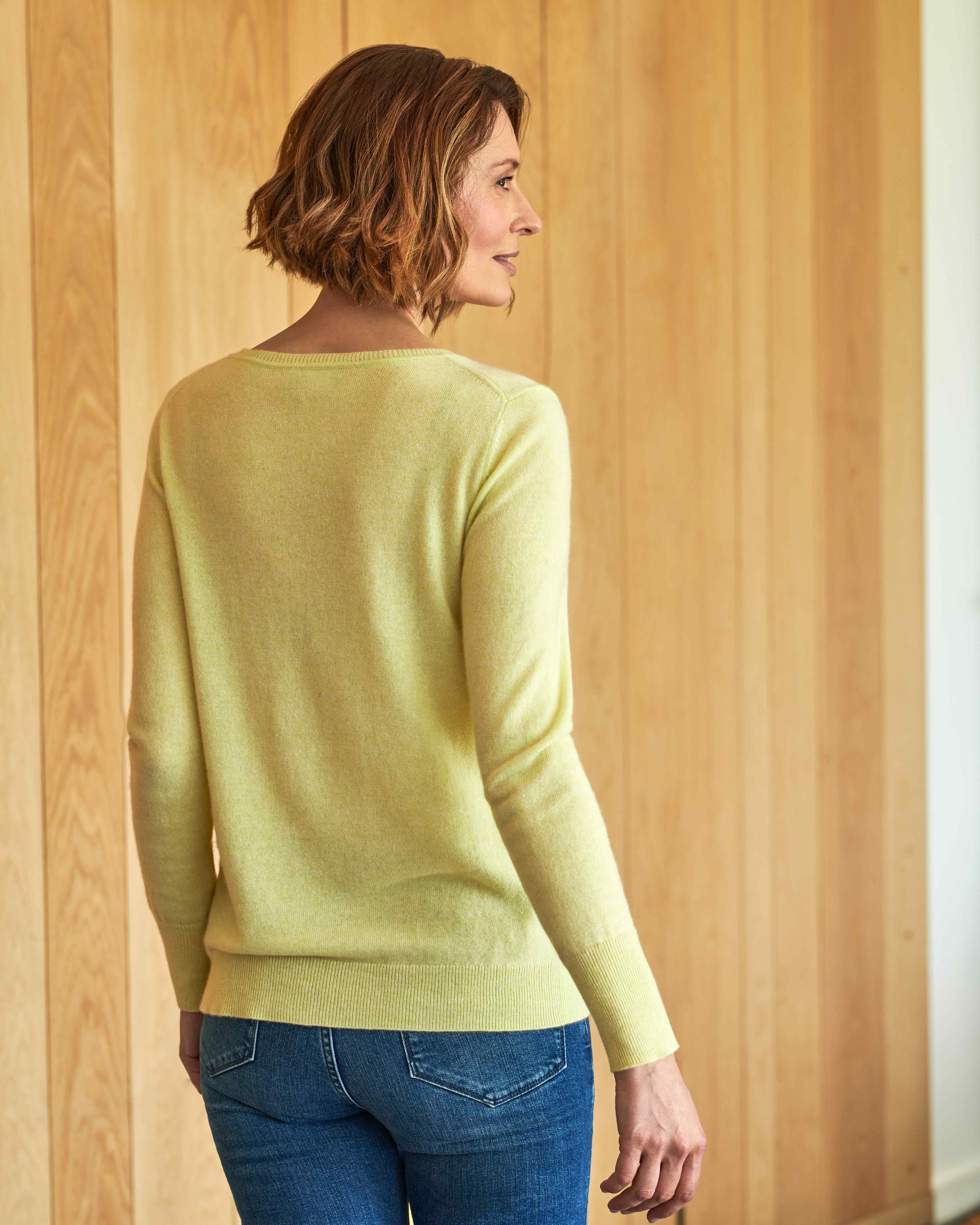 Heather Zest | Cashmere Crew Neck Sweater | Pure Collection
