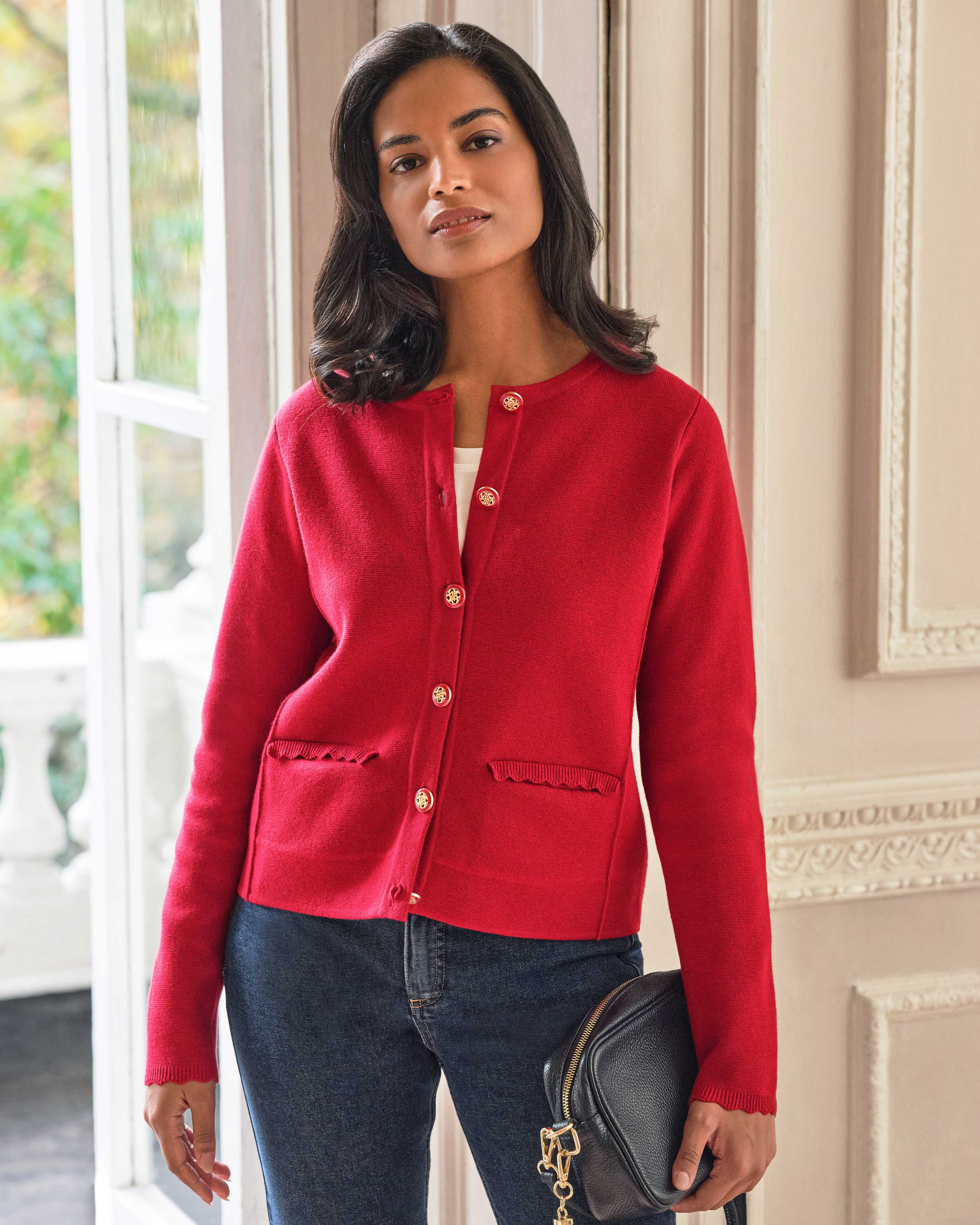 Red | Cotton Wool Milano Jacket | Pure Collection
