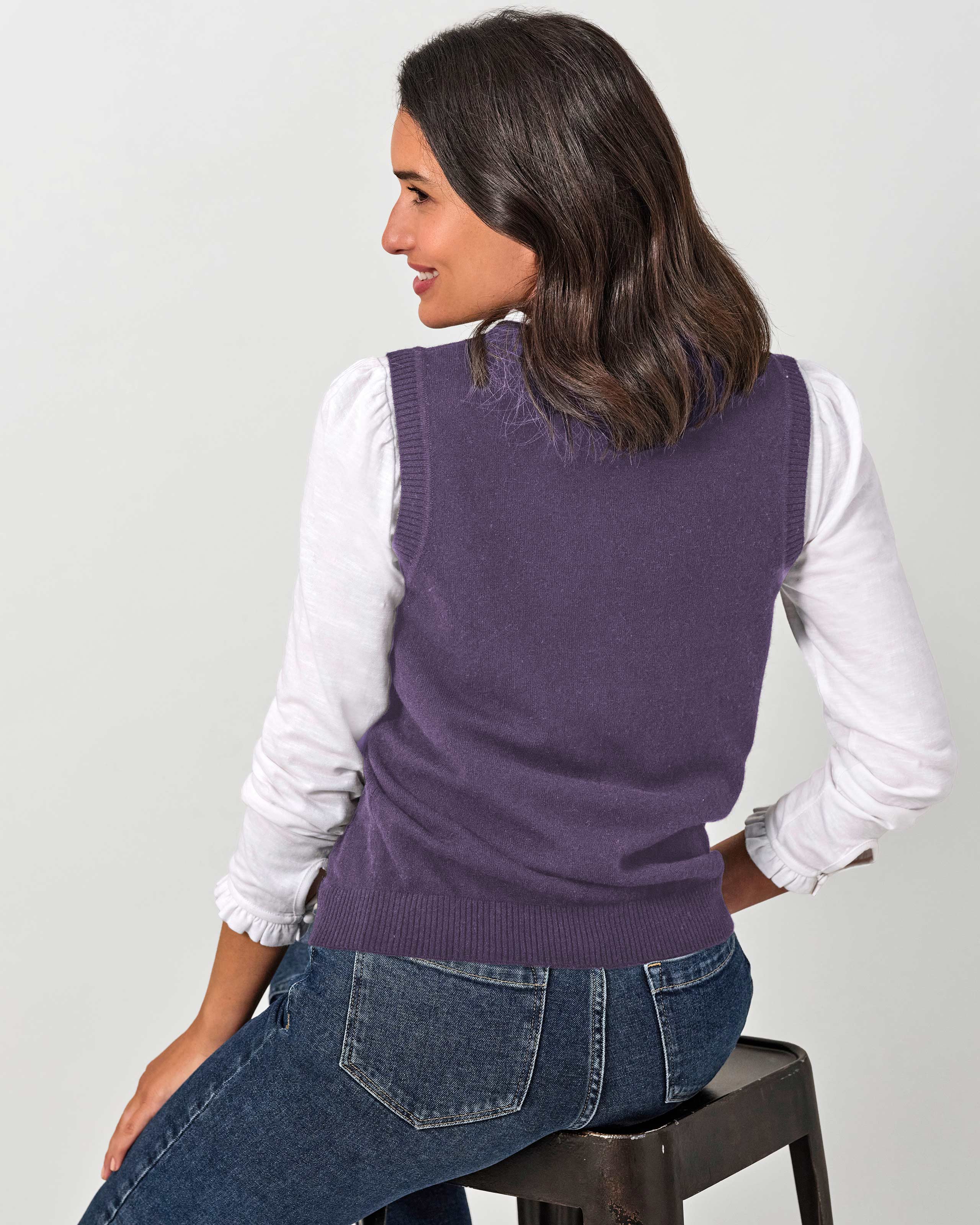 Dark Grape | Cashmere Knitted Tank | Pure Collection
