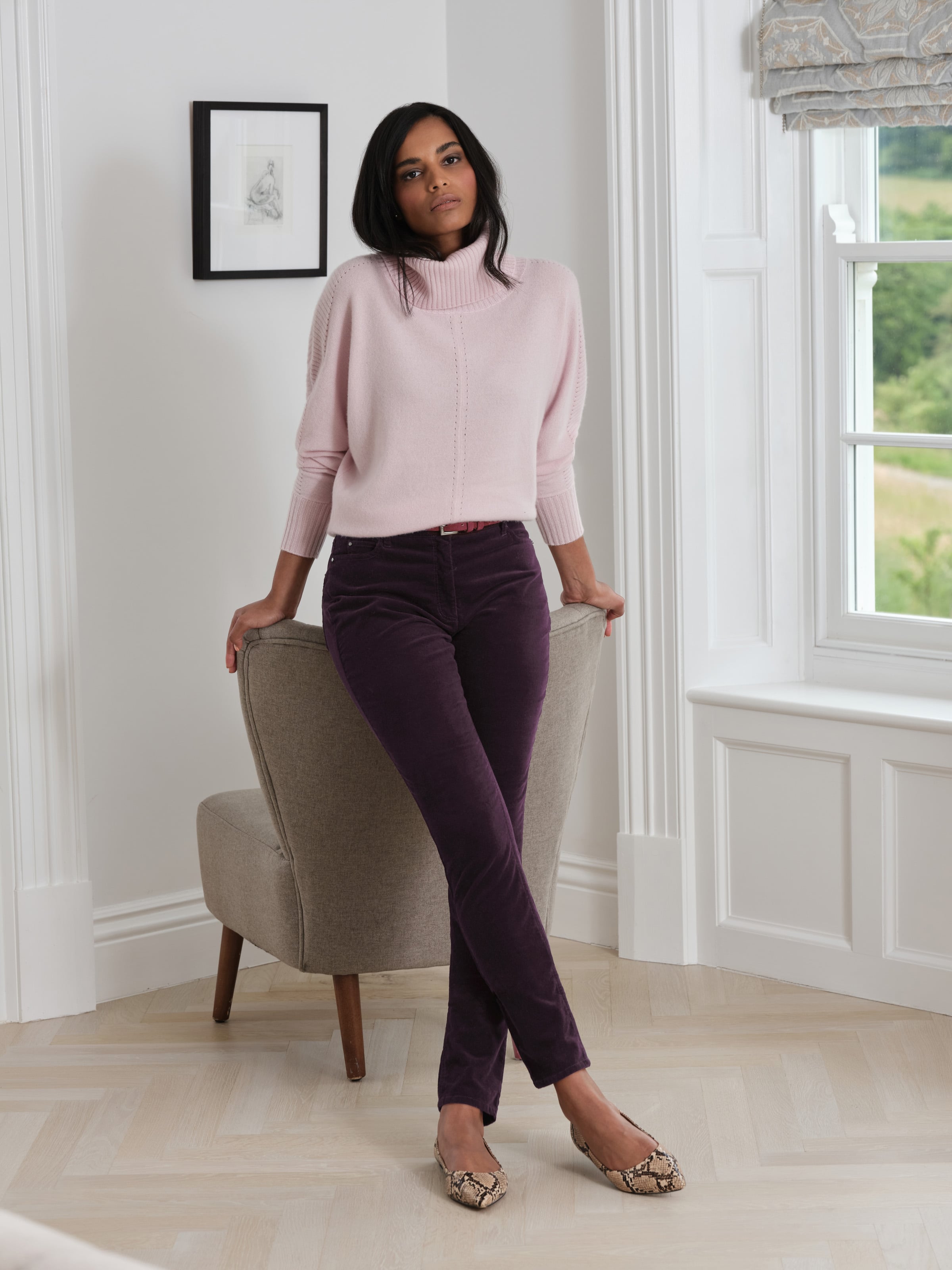 Merlot | Washed Velvet Jean | Pure Collection