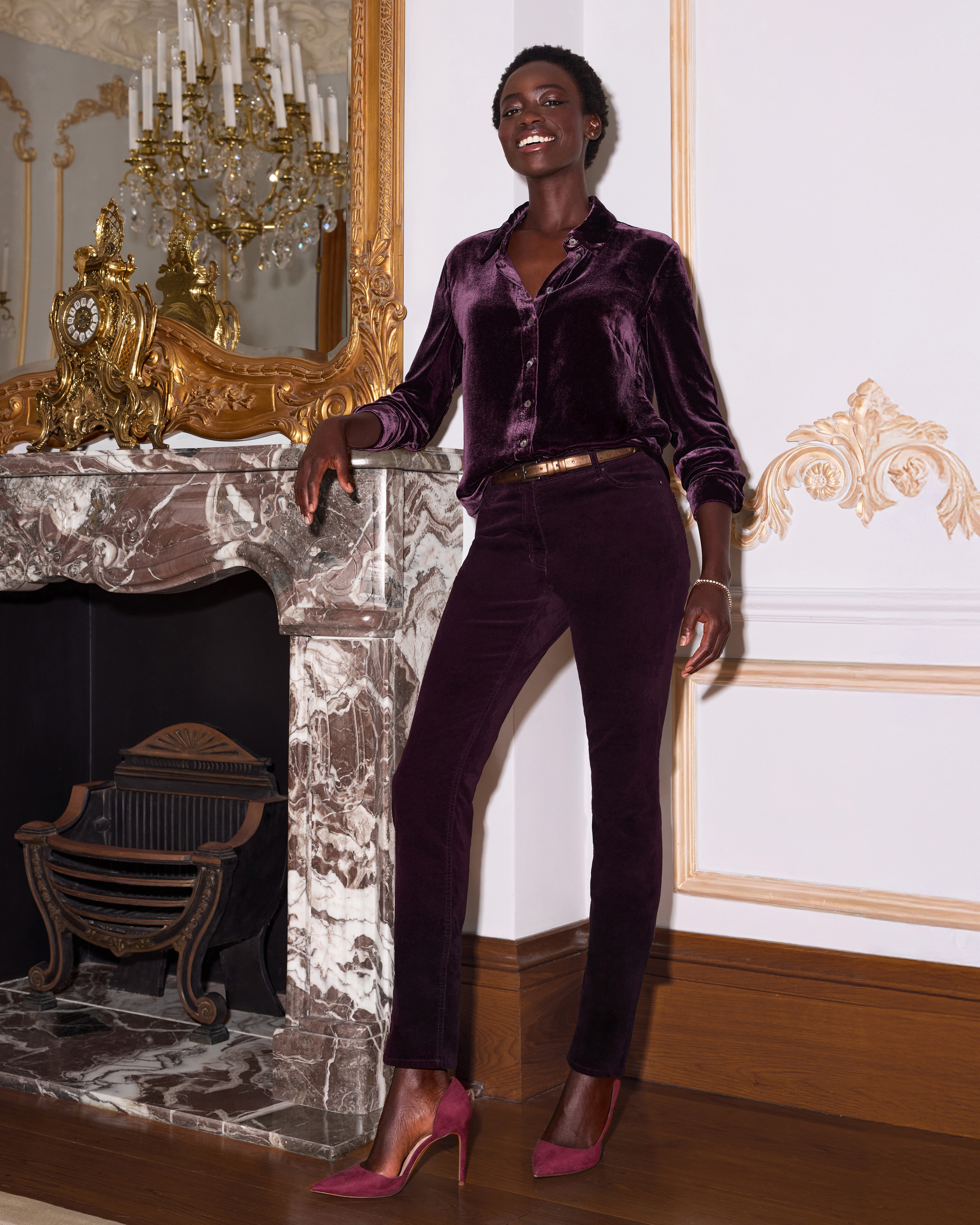Merlot | Washed Velvet Jean | Pure Collection
