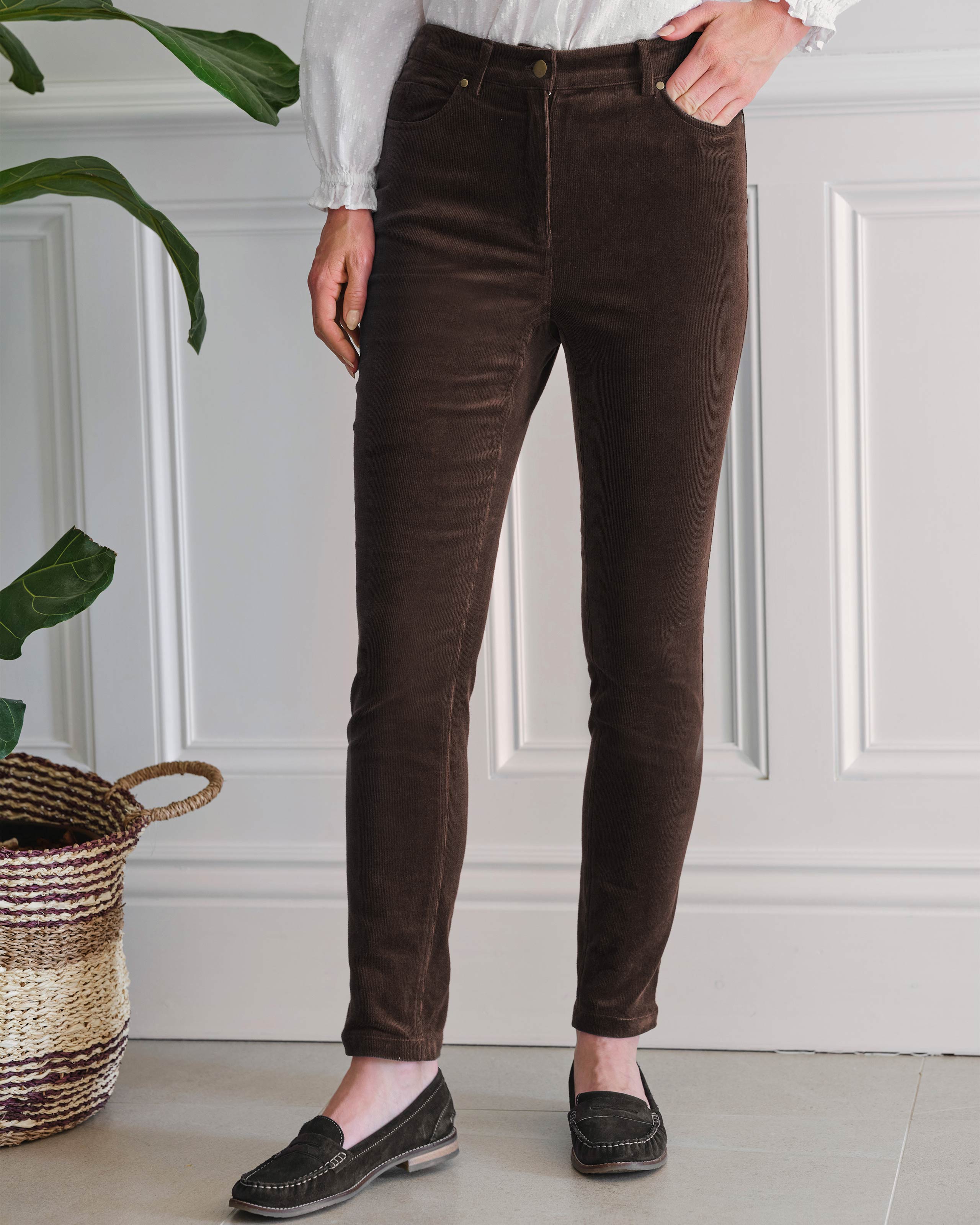 Dark Chocolate | Washed Velvet Jean | Pure Collection
