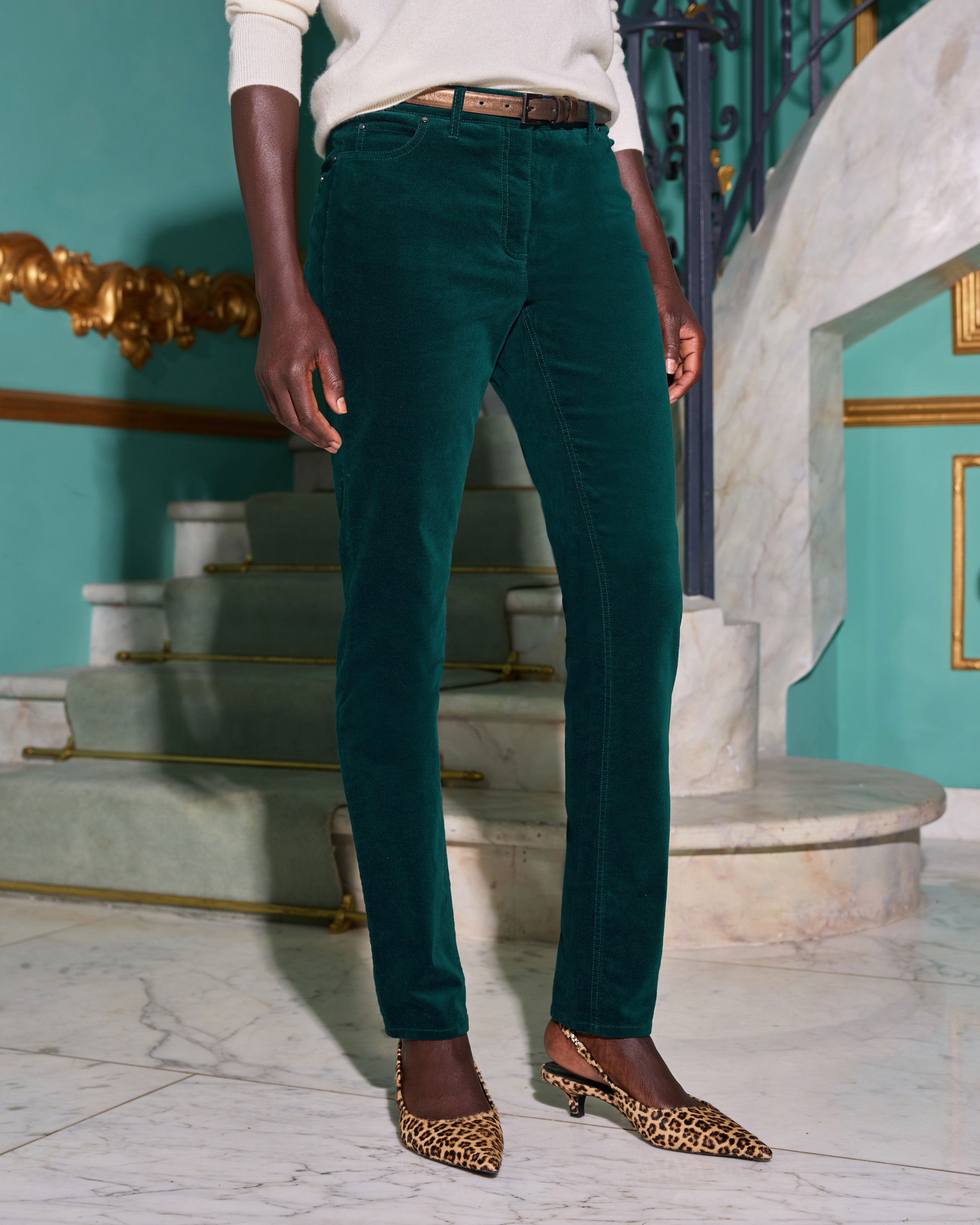 Forest Green | Washed Velvet Jean | Pure Collection