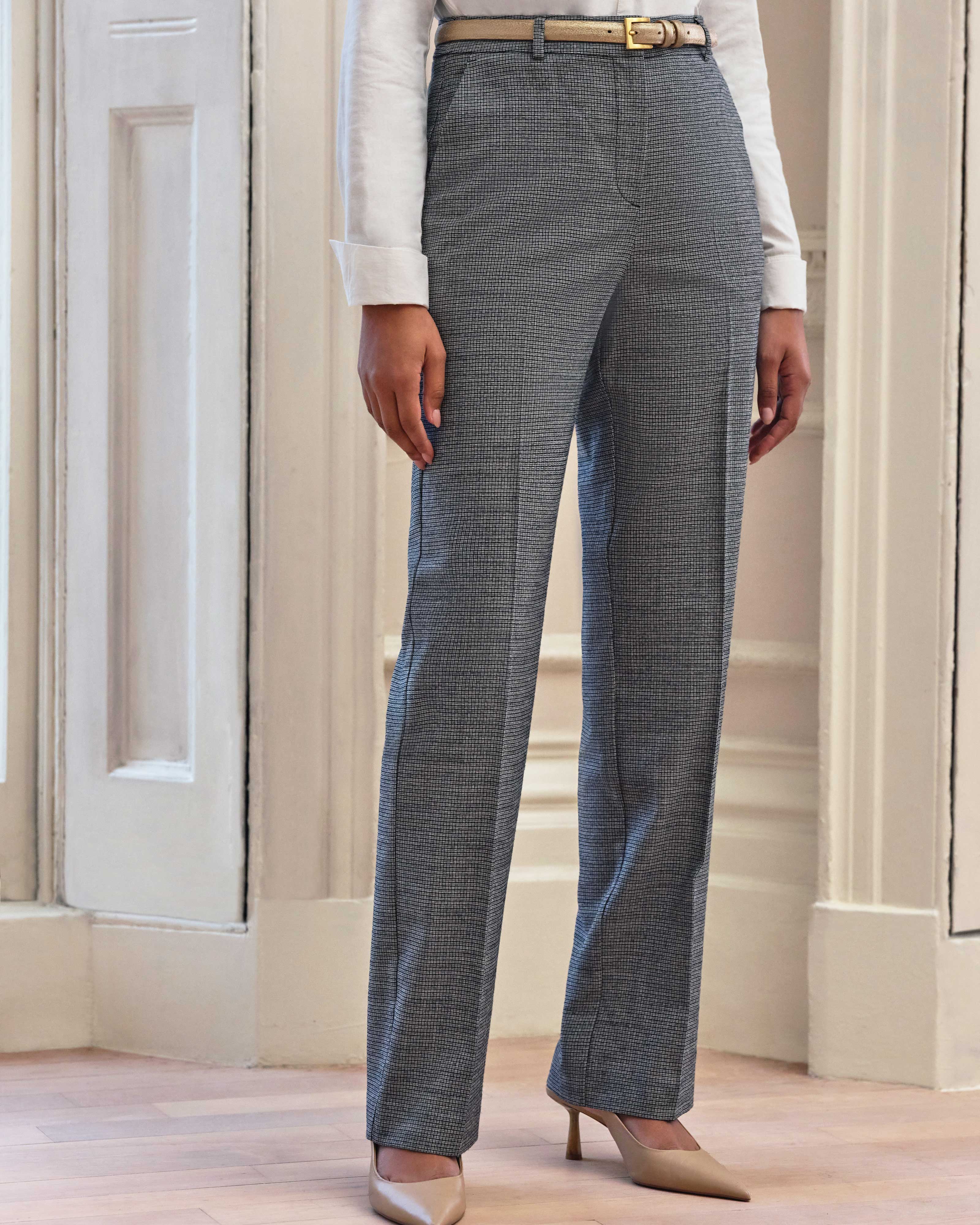Black Texture | High Waist Wide Leg Trousers | Pure Collection