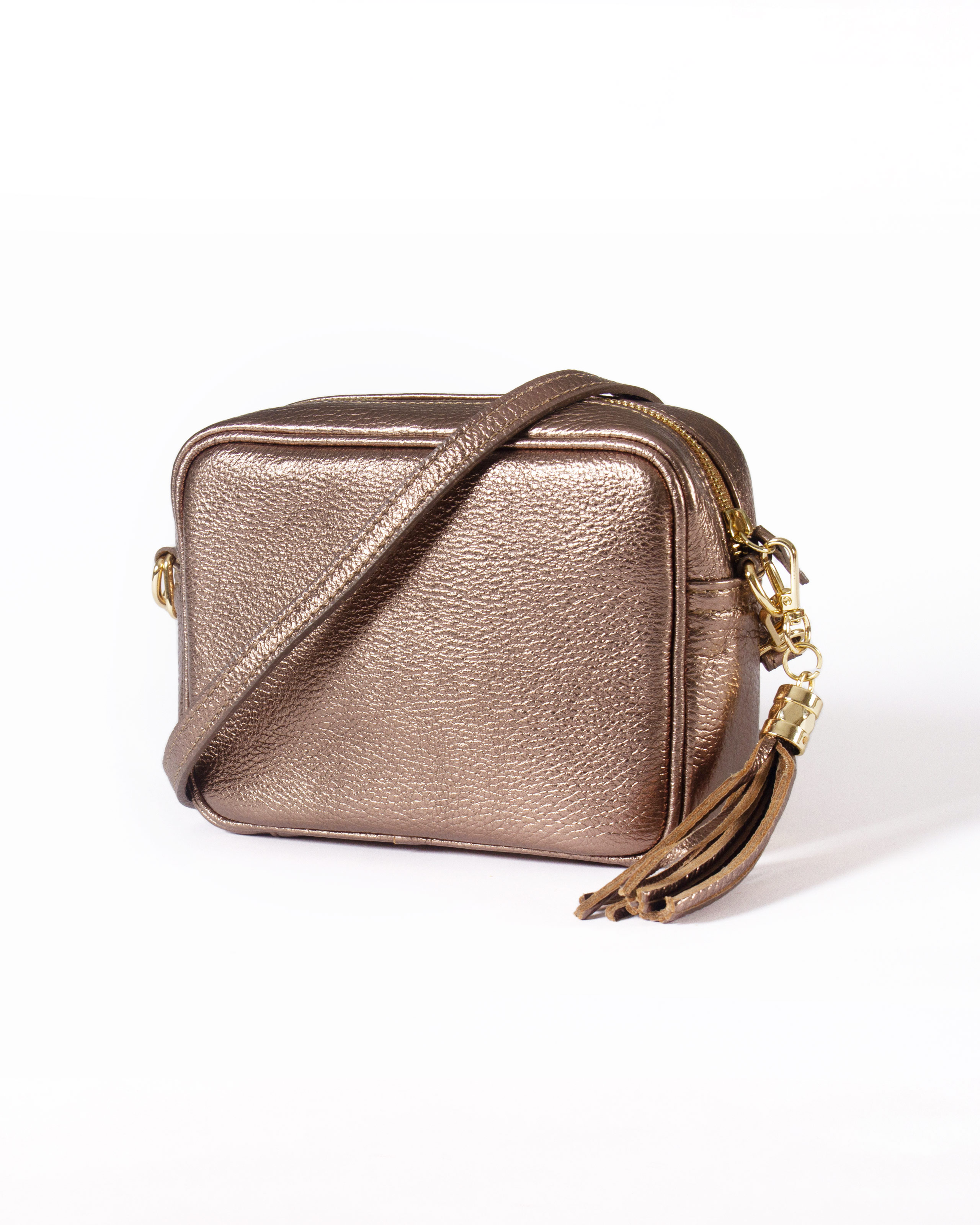 Bronze | Soft Leather Bag With Tassel | Pure Collection