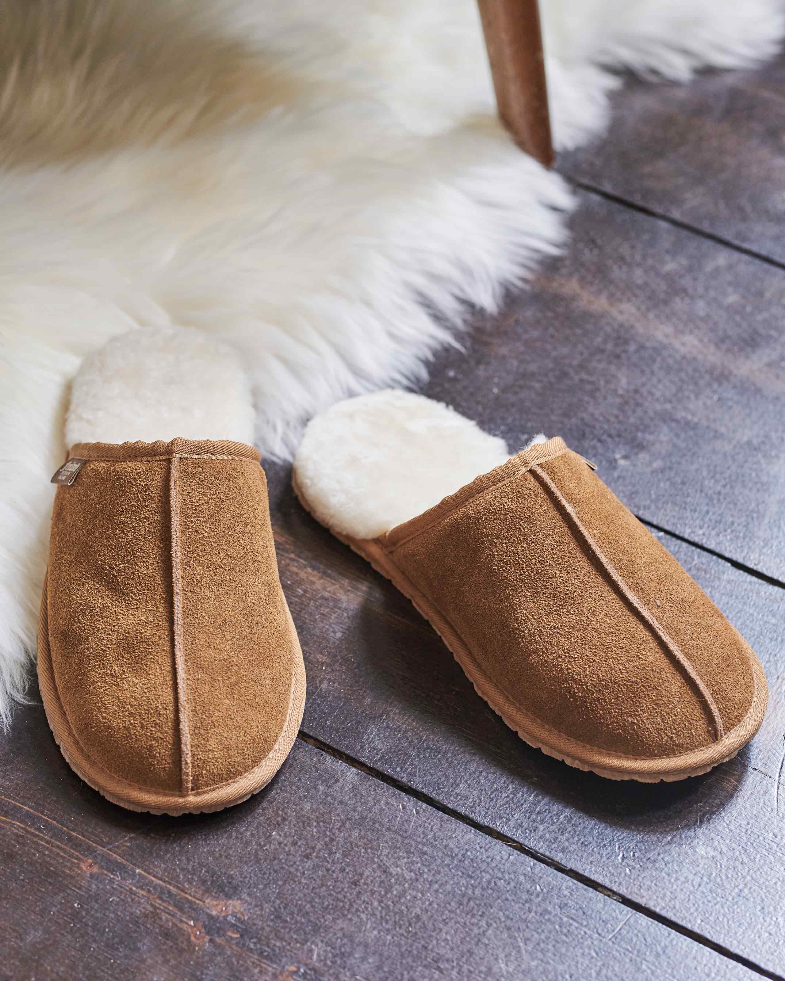 Tan/Cream | Mens Sheepskin Mule | Pure Collection