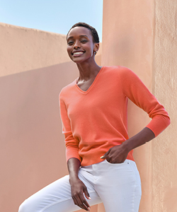 Petal Pink | Cashmere V Neck Cardigan | Pure Collection